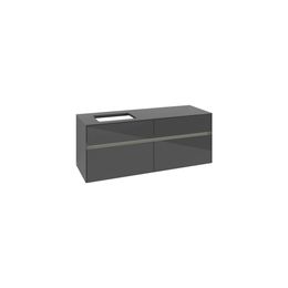 Villeroy & Boch V&B Waschtischunterschrank Collaro 140x54,8x50cm, WT l, LED 10W, glo Gr ; Villeroy & Boch (C117B0FP)