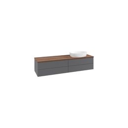 Villeroy & Boch V&B Waschtischunterschrank mit Frontstruktur Antao 160x50cm, WBP w. wal, Anthrac. m Lac ; Villeroy & Boch (K27112GK)