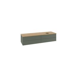 Villeroy & Boch V&B Waschtischunterschrank mit Frontstruktur -Beleuchtung Antao 160x50cm, HL, WBP hon. Oa, le gre. m Lac ; Villeroy & Boch (L27151HL)
