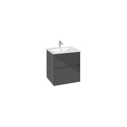 Villeroy & Boch V&B Waschtischunterschrank Collaro 56,1x61x48cm, WT mittig, glossy grey ; Villeroy & Boch (C14200FP)