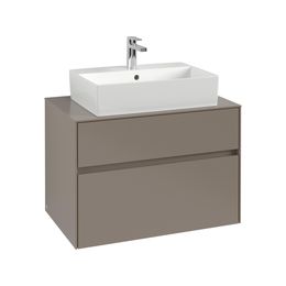 Villeroy & Boch V&B Waschtischunterschrank Collaro 80x54,8x50cm, WT mi, LED 5,7 W, volc bla ; Villeroy & Boch (C124B0VL)