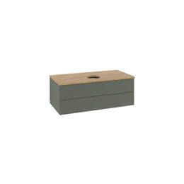 Villeroy & Boch V&B Waschtischunterschrank mit Frontstruktur -Beleuchtung Antao 100x36x50cm, WBP hon. Oa, lea gre. m Lac ; Villeroy & Boch (L20111HL)