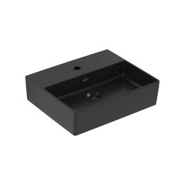 Villeroy & Boch V&B Waschtisch Memento 2.0 50x42cm, Hahnl., o. &Uuml;L, P black C-plus ; Villeroy & Boch (4A225LR7)