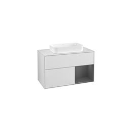 Villeroy & Boch V&B Waschtischunterschrank Wandbeleuchtung Finion 100, Pl w m, Rg re Anthrac. m, wh. m Lac ; Villeroy & Boch (G251GKMT)