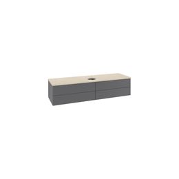 Villeroy & Boch V&B Waschtischunterschrank mit Frontstruktur -Beleuchtung Antao 160x50cm, HL, WBP botti., Anthrac. m Lac ; Villeroy & Boch (L25153GK)