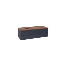 Villeroy & Boch V&B Waschtischunterschrank ohne Frontstruktur, mit Beleuchtung Antao 120x36x50cm, WBP w. wal, md bl. m Lac ; Villeroy & Boch (L22012HG)