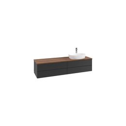 Villeroy & Boch V&B Waschtischunterschrank mit Frontstruktur -Beleuchtung Antao 160x50cm, HL, WBP w. wal, bla m Lac ; Villeroy & Boch (L27152PD)