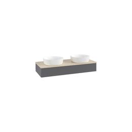 Villeroy & Boch V&B Waschtischunterschrank mit Frontstruktur Antao 120x19x50cm, WBP botti., Anthrac. m Lac ; Villeroy & Boch (K13113GK)