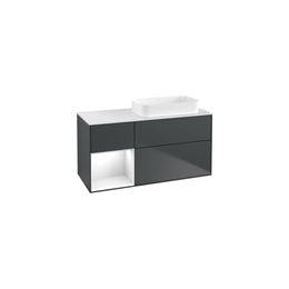 Villeroy & Boch V&B Waschtischunterschrank Wandbeleuchtung Finion 120x60 cm, Rg l g wh. Lac, md bl. m Lac ; Villeroy & Boch (G681GFHG)