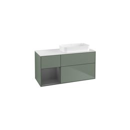 Villeroy & Boch V&B Waschtischunterschrank Wandbeleuchtung Finion 120x60 cm, Reg li Anthrac. m, Oli. m Lac ; Villeroy & Boch (G681GKGM)