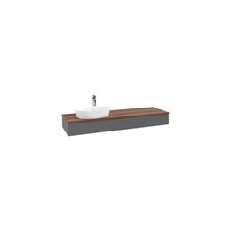 Villeroy & Boch V&B Waschtischunterschrank ohne Frontstruktur -Beleuchtung Antao 160x50cm, HL, WBP w. wal, Anthrac. m Lac ; Villeroy & Boch (L15052GK)
