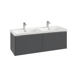 Villeroy & Boch V&B Waschtischunterschrank Subway 3.0 127,2x42,9x47,8cm, m LE/Gr AL gl, bla Oa ; Villeroy & Boch (C567L0AB)