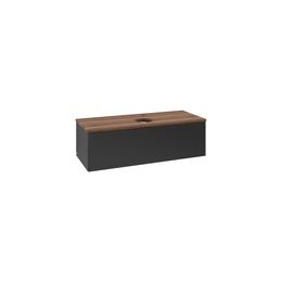 Villeroy & Boch V&B Waschtischunterschrank ohne Frontstruktur, mit Beleuchtung Antao 120x36x50cm, HL, WBP w. wal, bla m Lac ; Villeroy & Boch (L32052PD)