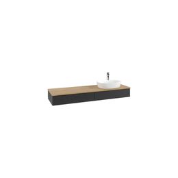 Villeroy & Boch V&B Waschtischunterschrank mit Frontstruktur -Beleuchtung Antao 160x50cm, HL, WBP hon. Oa, bla m Lac ; Villeroy & Boch (L16151PD)