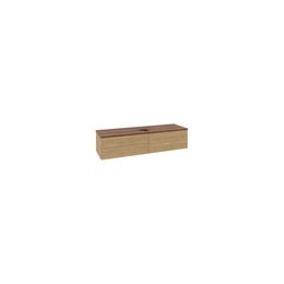 Villeroy & Boch V&B Waschtischunterschrank ohne Frontstruktur Antao 160x50cm, WBP-farbe w. walnut, honey oak ; Villeroy & Boch (K25012HN)
