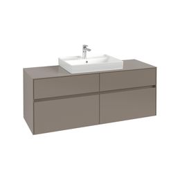Villeroy & Boch V&B Waschtischunterschrank Collaro 140x54,8x50cm, WT mittig, volcano black ; Villeroy & Boch (C08400VL)