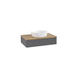 Villeroy & Boch V&B Waschtischunterschrank ohne Frontstruktur Antao 80x19x50cm, WBP hon. Oa, Anthrac. m Lac ; Villeroy & Boch (K08011GK)