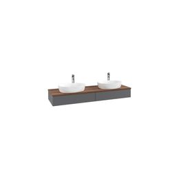 Villeroy & Boch V&B Waschtischunterschrank mit Frontstruktur Antao 160x50cm, HL, WBP w. wal, Anthrac. m Lac ; Villeroy & Boch (K17152GK)