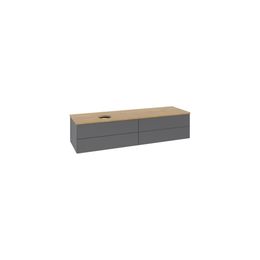 Villeroy & Boch V&B Waschtischunterschrank ohne Frontstruktur -Beleuchtung Antao 160x50cm, WBP hon. Oa, Anthrac. m Lac ; Villeroy & Boch (L26011GK)