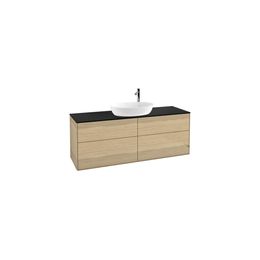 Villeroy & Boch V&B Waschtischunterschrank Wandbeleuchtung Finion 160x60cm, Abd.-Pl. bla matt, Oak Veneer ; Villeroy & Boch (G97200PC)