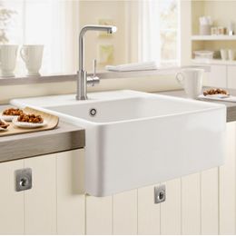 Villeroy & Boch Villeroy & Boch Spülstein Einzelbecken, Ablaufgarnitur mit Handbetätigung