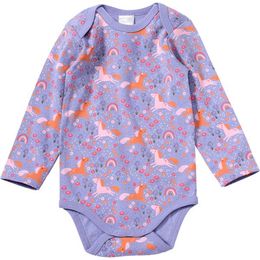 Body Langarm mit Einhorn-Muster, lila, Gr. 86/92 ALANA