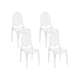 Beliani 4er-Set Bankettstuhl MERTON in Transparent | Gr.: onesize