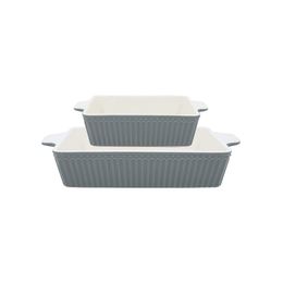 GreenGate Auflaufform ALICE STONE GREY Grau 2er Set Klein | Gr.: onesize