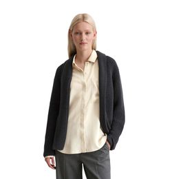 Marc O'Polo Cardigan MARC O'POLO "aus Heavy-Weight-Organic-Cotton", Damen, Gr. L, grau (dunkelgrau melange), Obermaterial: 100% Baumwolle, unifarben, regular fit, Strickjacken