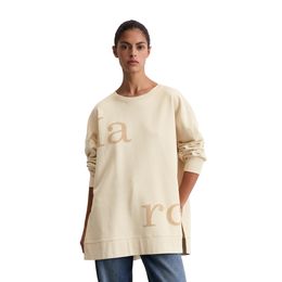 Marc O'Polo Sweatshirt MARC O'POLO "aus Organic Cotton", Damen, Gr. M, beige (light oat), Obermaterial: 100% Baumwolle, unifarben, loose fit, Rundhals, Rippb&uuml;ndchen, Sweatshirts Sweatshirt