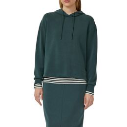 Hoodie s.Oliver, Damen, Gr. 42, grün (bottle grün), Sweatware, Obermaterial: 47% Modal, 41% Polyester, 12% Elasthan, unifarben, regular fit Po-bedeckend, ohne Ausschnitt, Rippbündchen, Sweatshirts, mit Kapuze