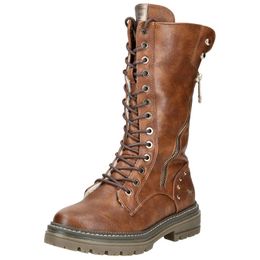Mustang Shoes Schnürstiefel »Stiefel Lederimitat« Kastanie 41 41 Verschluss: Schnürung