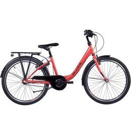 S'COOL S&rsquo;COOL Kinderfahrrad &raquo;S'COOL chiX&laquo; 3 Gang Shimano Nabenschaltung Koralle/Dunkelrot