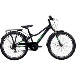 S'COOL S&rsquo;COOL Kinderfahrrad &raquo;S'COOL troX&laquo; 6 Gang Shimano Kettenschaltung schwarz/neon gr&uuml;n