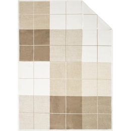 Ibena Wohndecke »Wohndecke Amalfi« im zeitlosen Karo-Design beige Obermaterial: 58% Baumwolle, 35% Polyacryl, 7% Polyester B/L: 150 cm x 200 cm