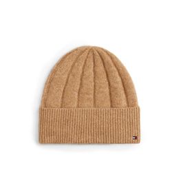 Tommy Hilfiger Beanie »FLAG FLUFFY BEANIE« Regular fit Safari Canvas