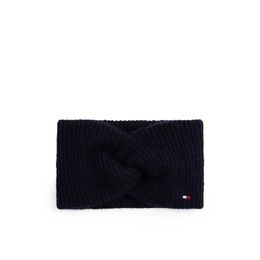 Tommy Hilfiger Stirnband »TH FLAG FLUFFY« flauschig mit Wolle, ca. 20x11 cm, Rippstrick Space Blue