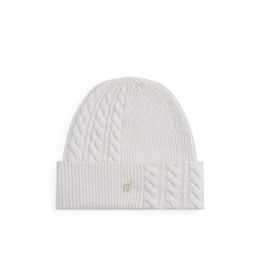 Tommy Hilfiger Beanie »TH ELEVATED CHIC FLUFFY« flauschig, mit Wolle, ca. 25x21 cm Grey Whisper