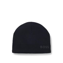 BOSS Green Beanie »Afleece Beanie X« mit gummiertem Logo Dark Blue 402