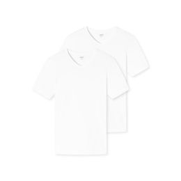 uncover by Schiesser V-Shirt »Uncover Cotton« 2er Pack, V-Neck, Kurzarm, Multipack, Cotton-Mix, elastisch 100-Weiss L L Herren-T-Shirt aus der...