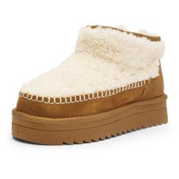 Ara Winterboots &raquo;ALASKA&laquo; Schlupfboots, Plateauboots in Komfortweite H (= sehr weit) cognac-creme 42 42 Trendiger Schlupfboots f&uuml;r die kalten...