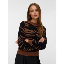Véro Moda VERO MODA Strickpullover »VMNANCY LS O-NECK PULLOVER BOO« Black Detail:W. EMPERADOR ZEBRA S S Pullover von Vero Moda