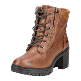 Mustang Shoes Schnürstiefelette »Stiefelette Lederimitat« Kastanie 40 40 Verschluss: Schnürung