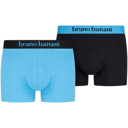 Bruno Banani Boxer »Flowing« 2er Pack, mit kontrastreichem Logobund cyanblau-schwarz S (4) S (4) Herrenshort von Bruno Banani