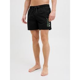 Jack & Jones JACK & JONES Badeshorts »JPSTMAUI Badeshort mit mittlerer Taille und elastischem Bund« unifarben, modisch, regular fit, Web Black S - N-Gr N-Gr S...