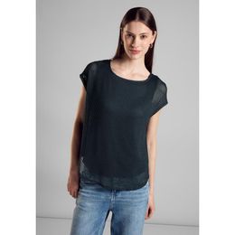 Street One 2-in-1-Shirt mit Mesh Struktur Oberstoff cool vintage green 36 36 2-in-1 Mesh T-Shirt von Street One