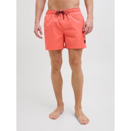 Jack & Jones JACK & JONES Badeshorts »JPSTMAUI Badeshort mit elastischem Bund und normalem Schnitt« unifarben, modisch, slim fit, Polyester Hot Coral XS - N-Gr...