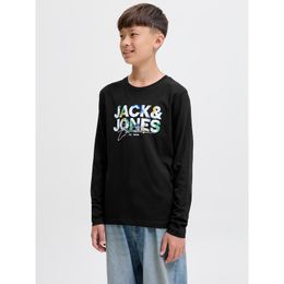 Jack & Jones JACK & JONES JUNIOR Langarmshirt &raquo;JJGEPLAS TEE LS CREW NECK JNR&laquo; Black 128 128 T-Shirt von Jack & Jones Junior