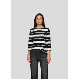 Rabe 3/4-Arm-Shirt mit Schriftzug Schwarz 46 46 Strick-Shirt von Rabe