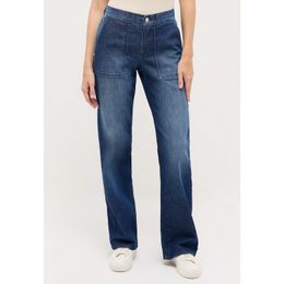 Angels Relax-fit-Jeans »LIZ WORKER« mit großen Vordertaschen und Fade-Out Effekten blue used 36 - Länge 28 Länge 28 36 Stretchjeans im Workerstyle...
